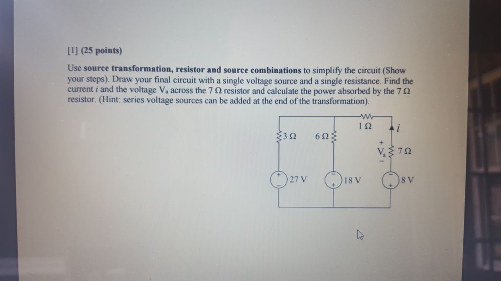 Solved Use source transformation, resistor and source | Chegg.com